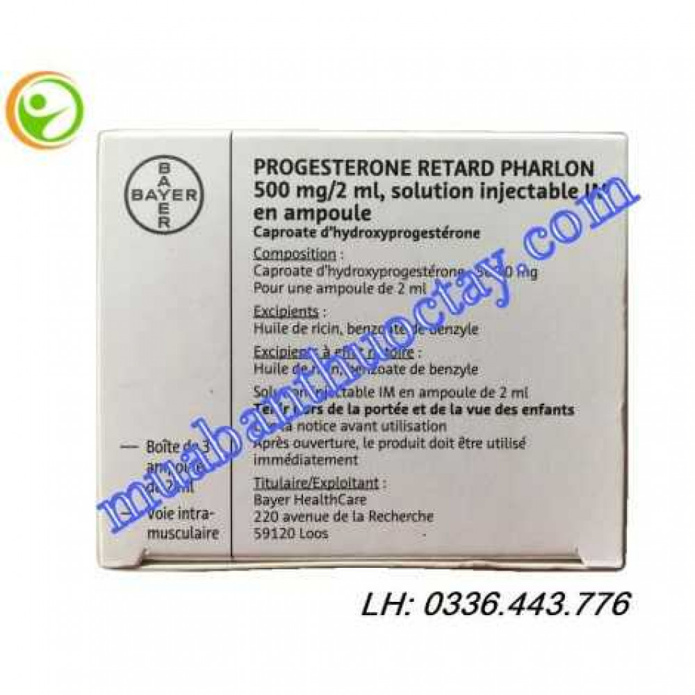Thuốc Progesterone detail pharlon 500 mg / 2 ml